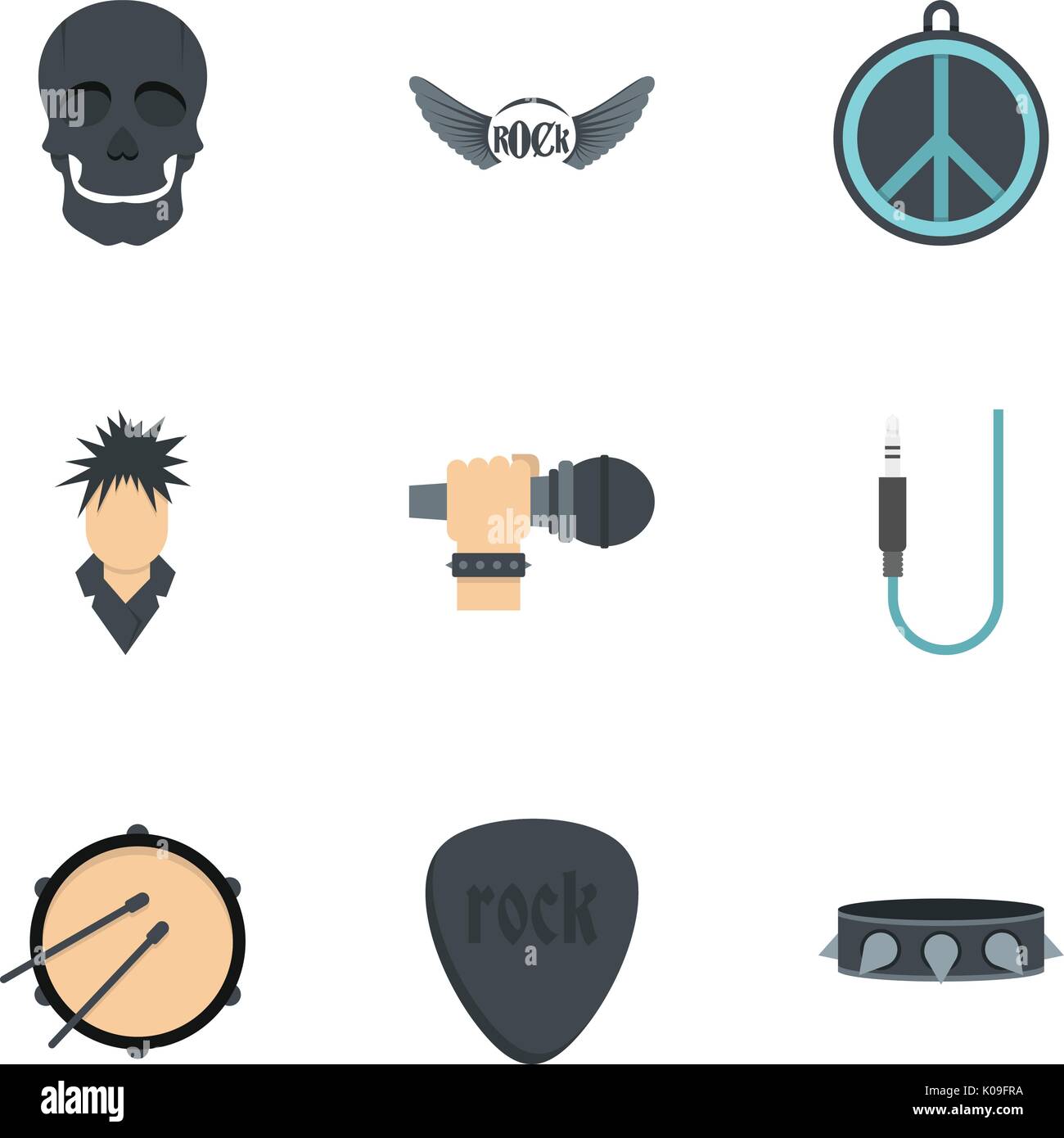 Rock festival icon set, flat style Stock Vector Image & Art - Alamy