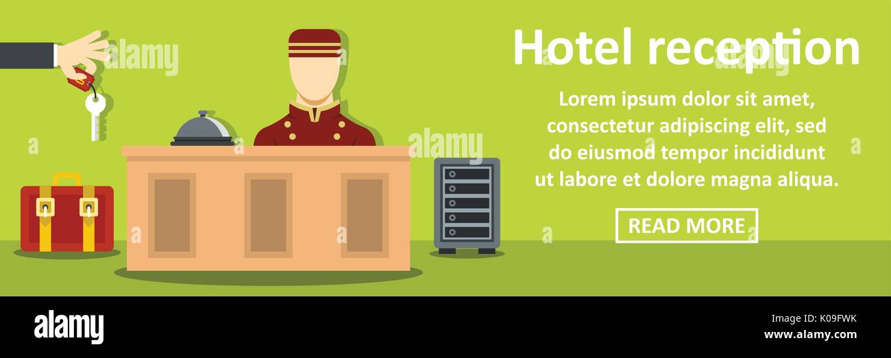 Hotel reception banner horizontal concept Stock Vector Image & Art - Alamy