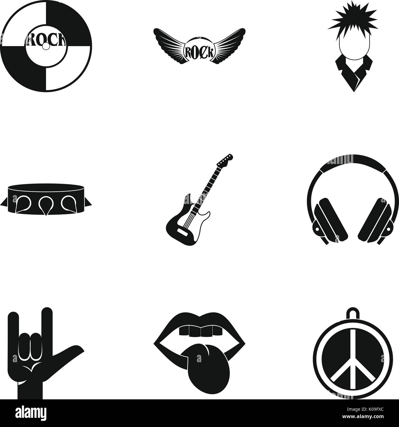 Rock instrument icon set, simple style Stock Vector Image & Art - Alamy