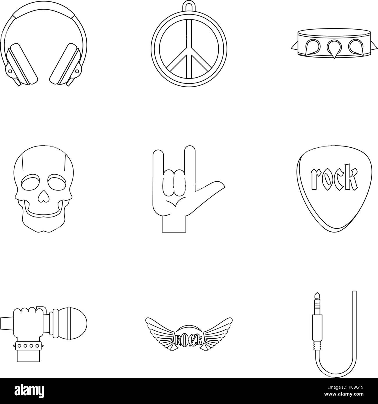 Rock musician icon set, outline style Stock Vector Image & Art - Alamy