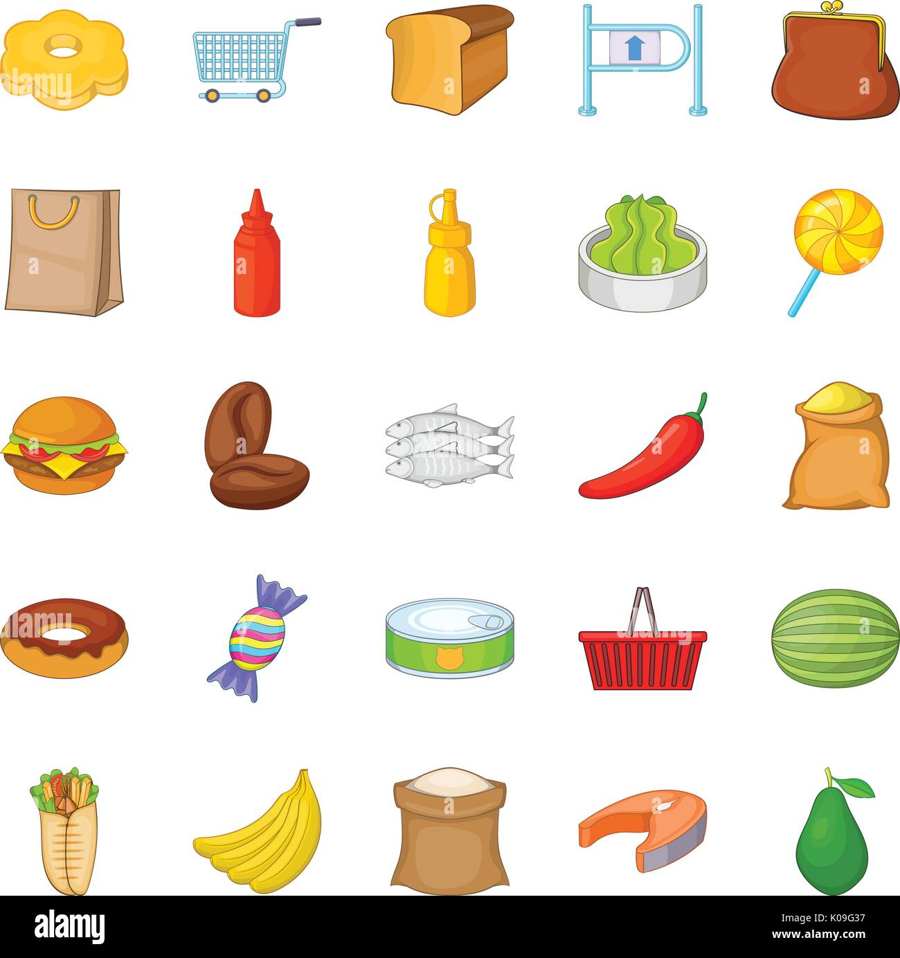 Bakery icons set, cartoon style Stock Vector Image & Art - Alamy