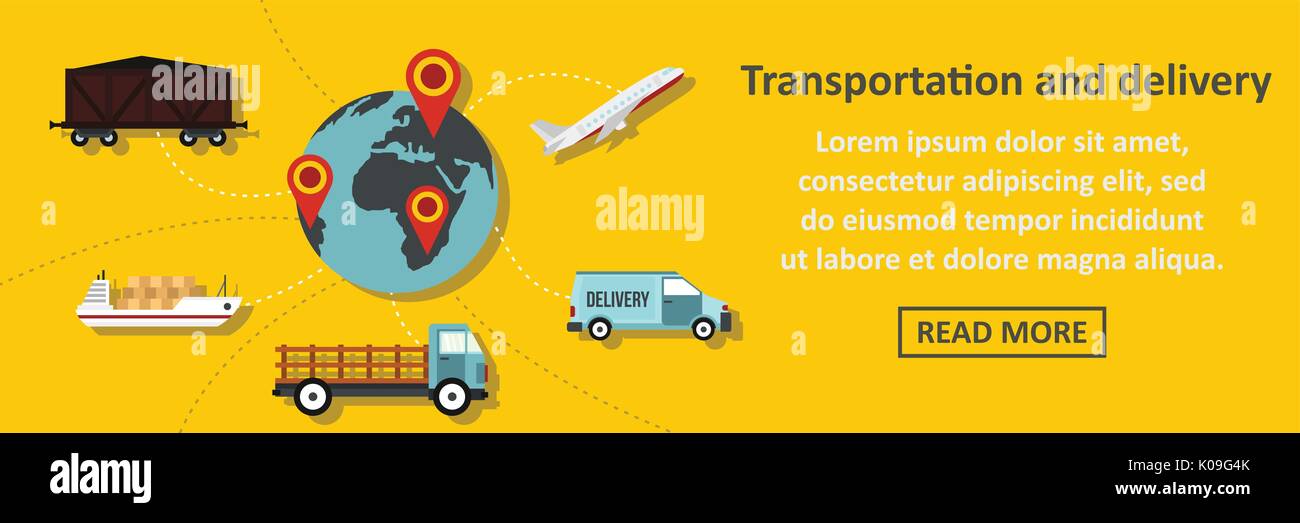 Transportation and delivery banner horizontal concept Stock Vector ...
