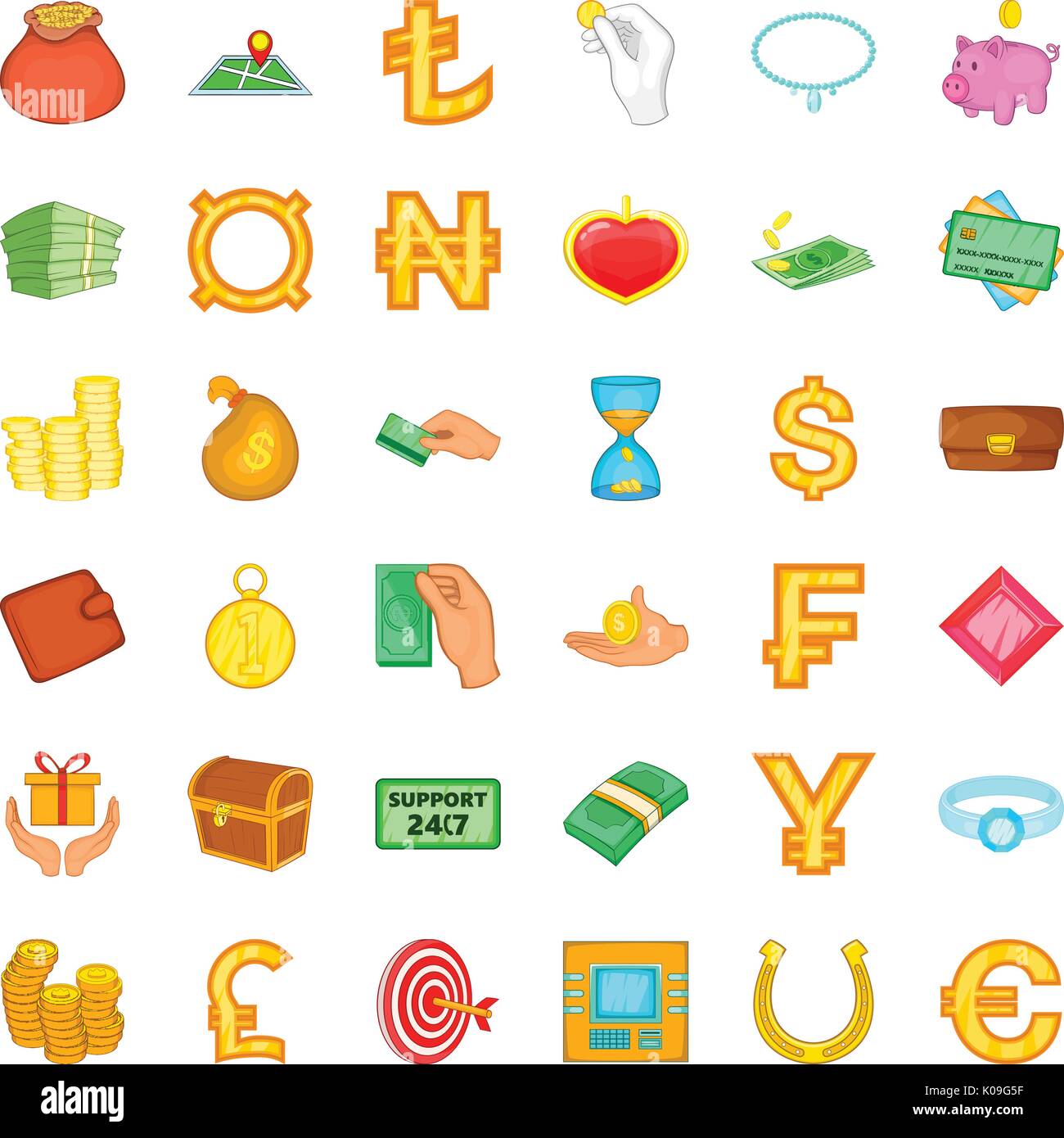 Cash icons set, cartoon style Stock Vector Image & Art - Alamy