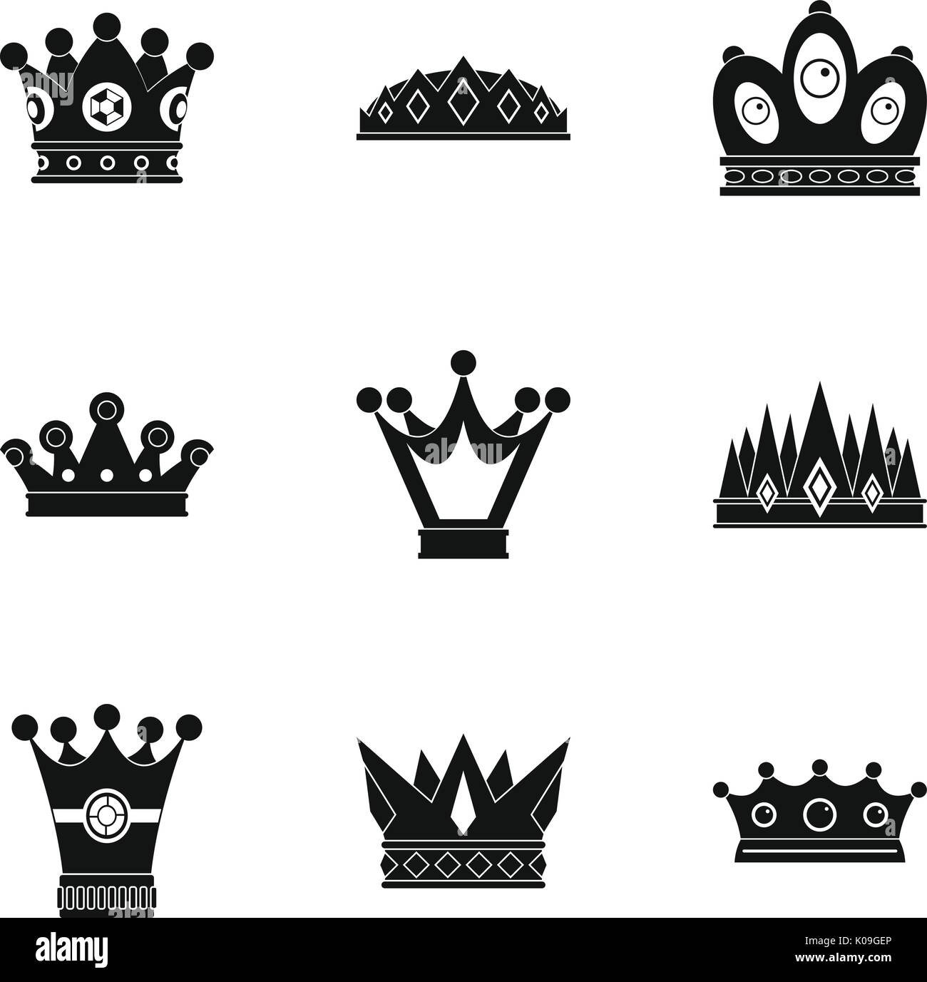 Luxury crown icon set, simple style Stock Vector Image & Art - Alamy