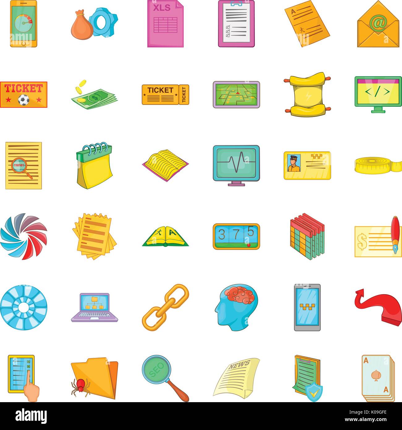 Chart icons set, cartoon style Stock Vector Image & Art - Alamy