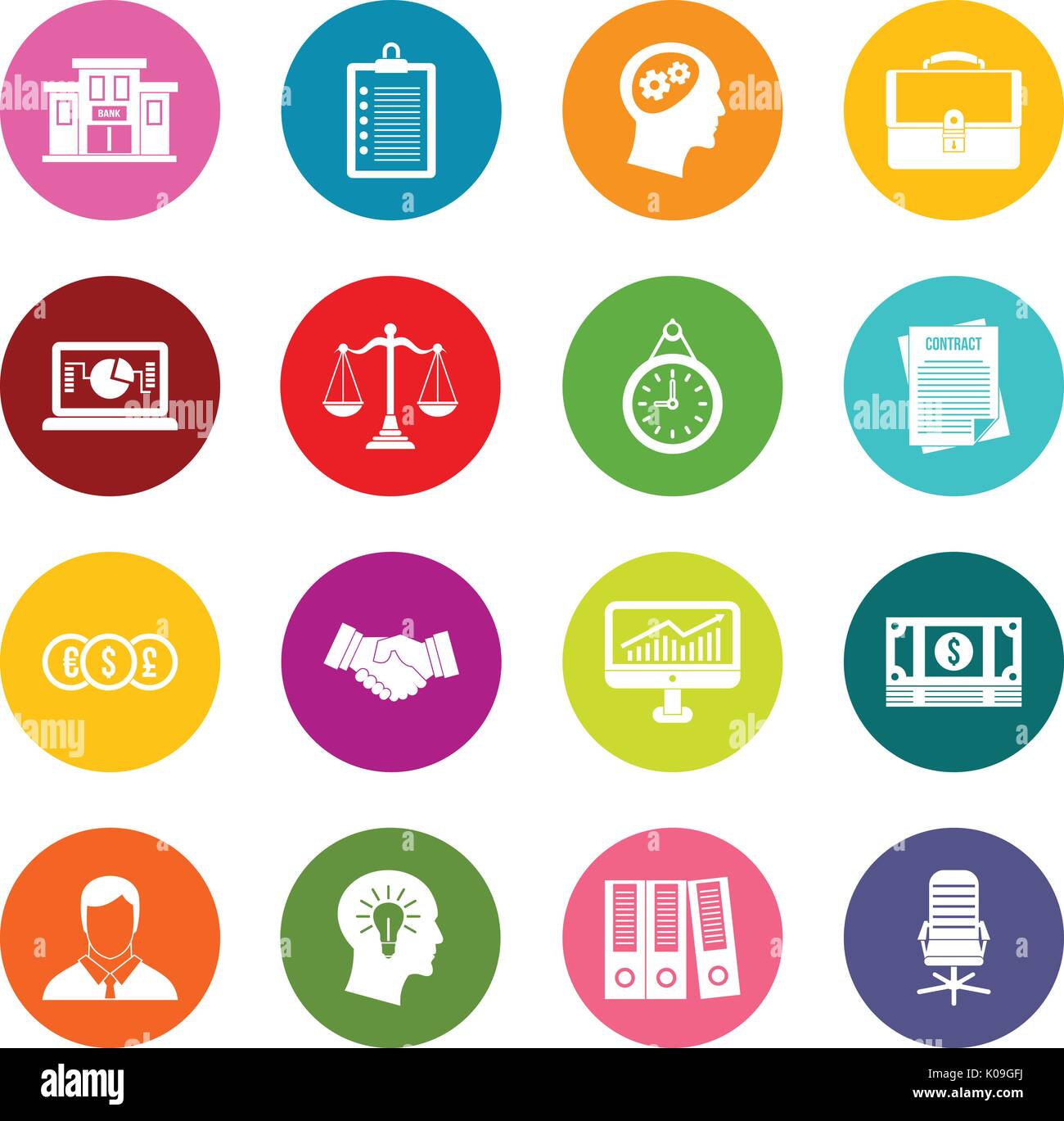 Banking icons many colors set Stock Vector Image & Art - Alamy