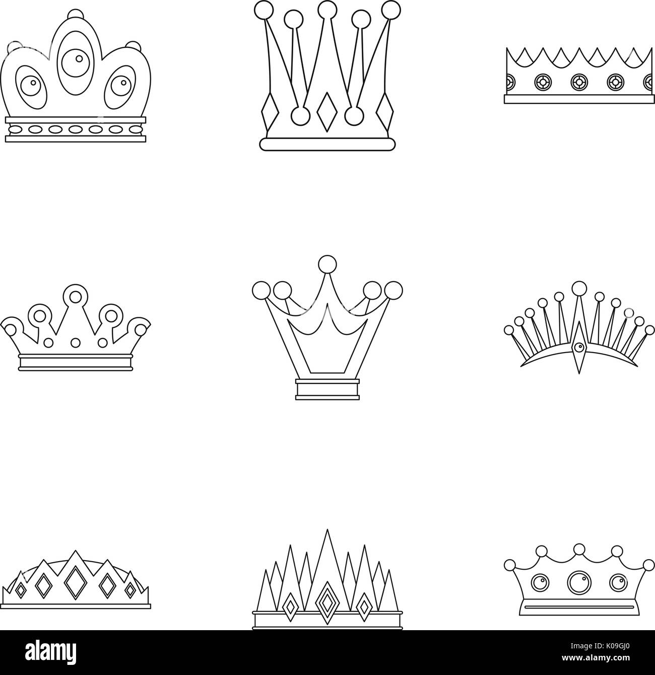 King crown icon set, outline style Stock Vector Image & Art - Alamy King crown icon set, outline style Stock Vector Image & Art - Alamy