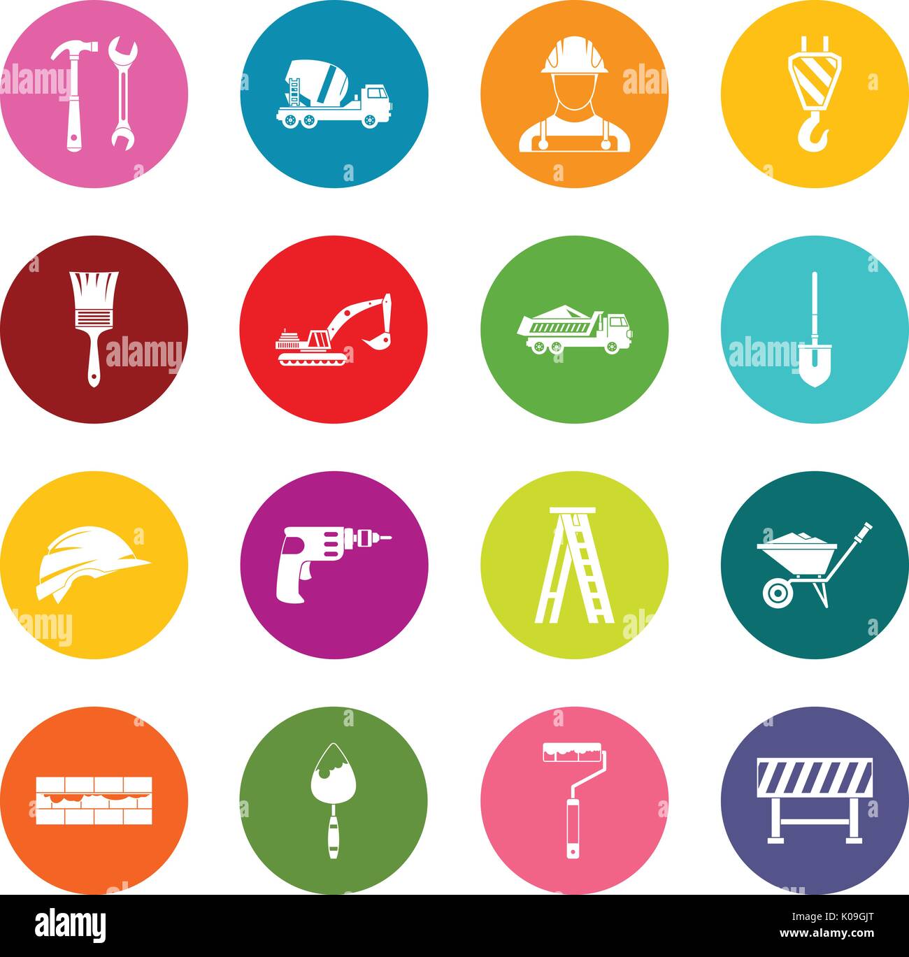 Construction icons many colors set Stock Vector Image & Art - Alamy