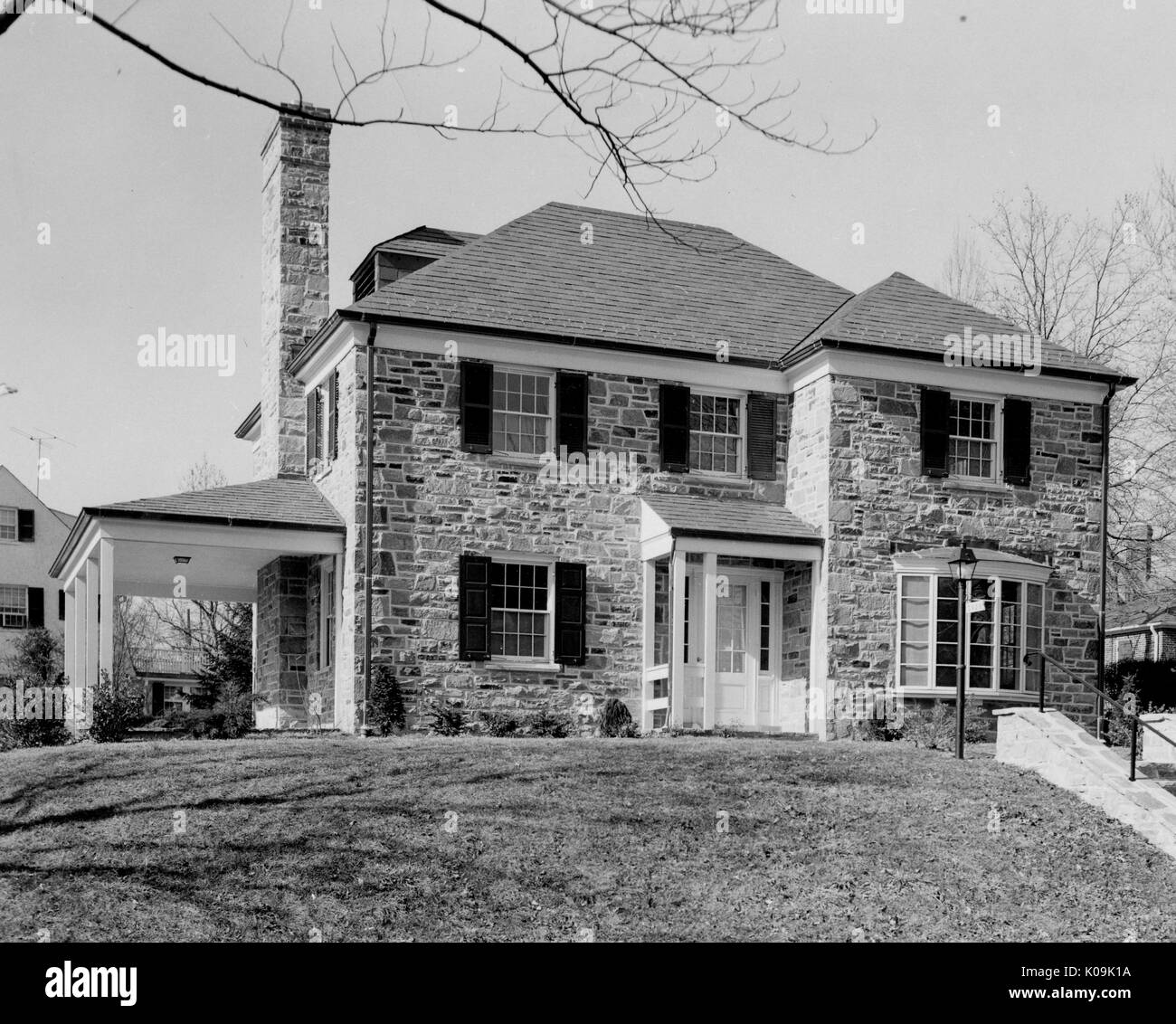 Top residential house on Black and White Stock Photos & Images - Alamy