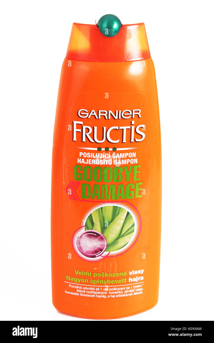 Garnier fructis shampoo on isolated white studio background Stock Photo ...