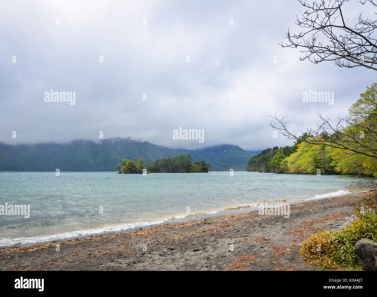 View of Lake Towada in Aomori, Japan. Lake Towada is the largest ...
