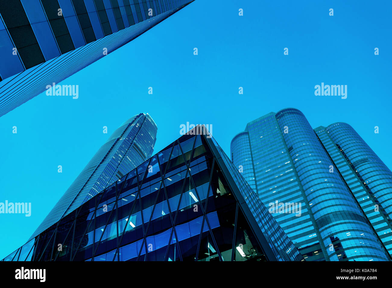 Commercial buildings at night in Hong Kong Stock Photo - Alamy