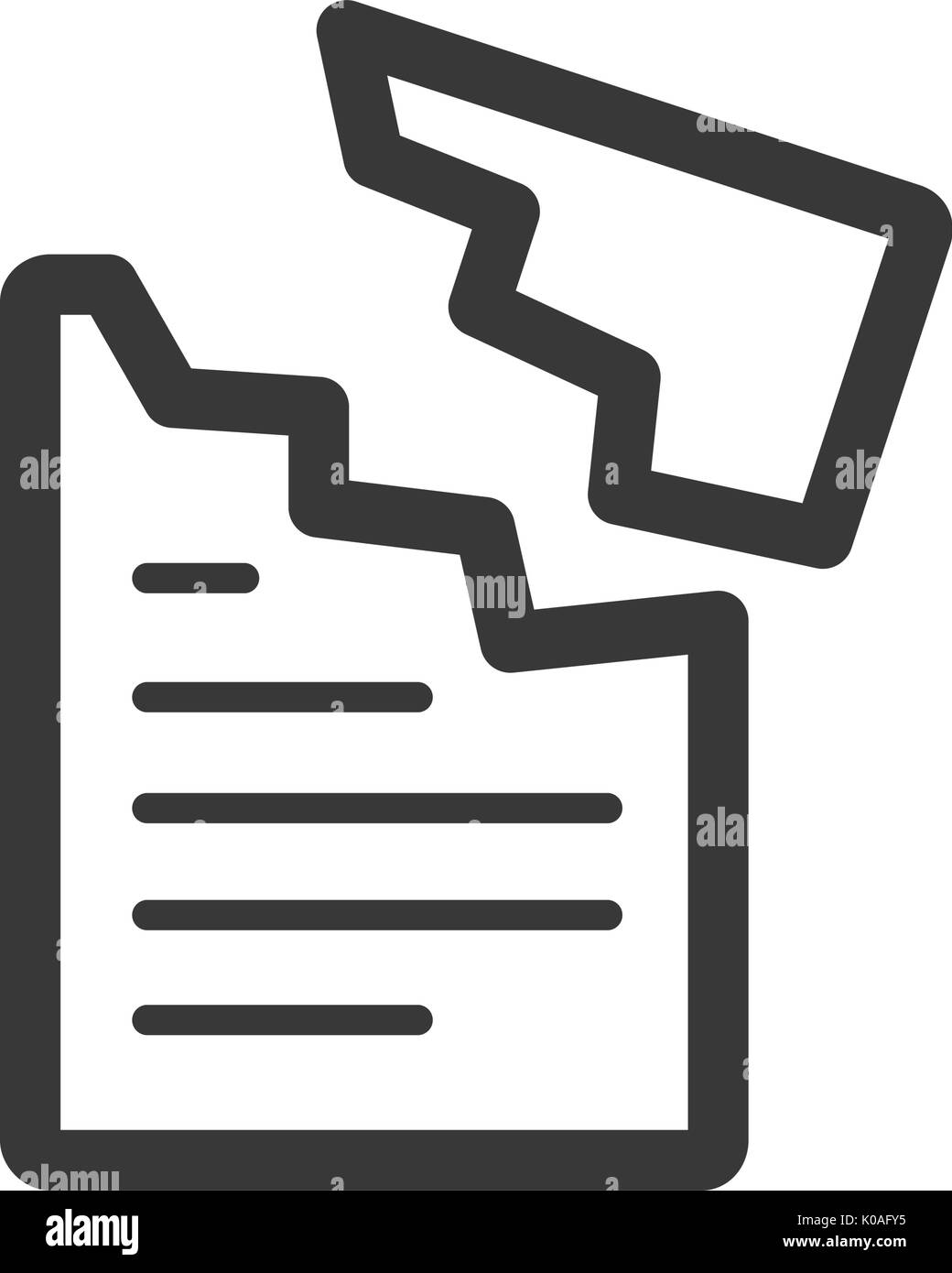 office torn paper line icon Stock Vector Image & Art - Alamy