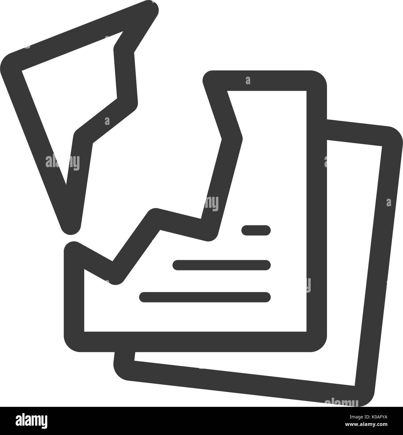 office torn paper line icon Stock Vector Image & Art - Alamy