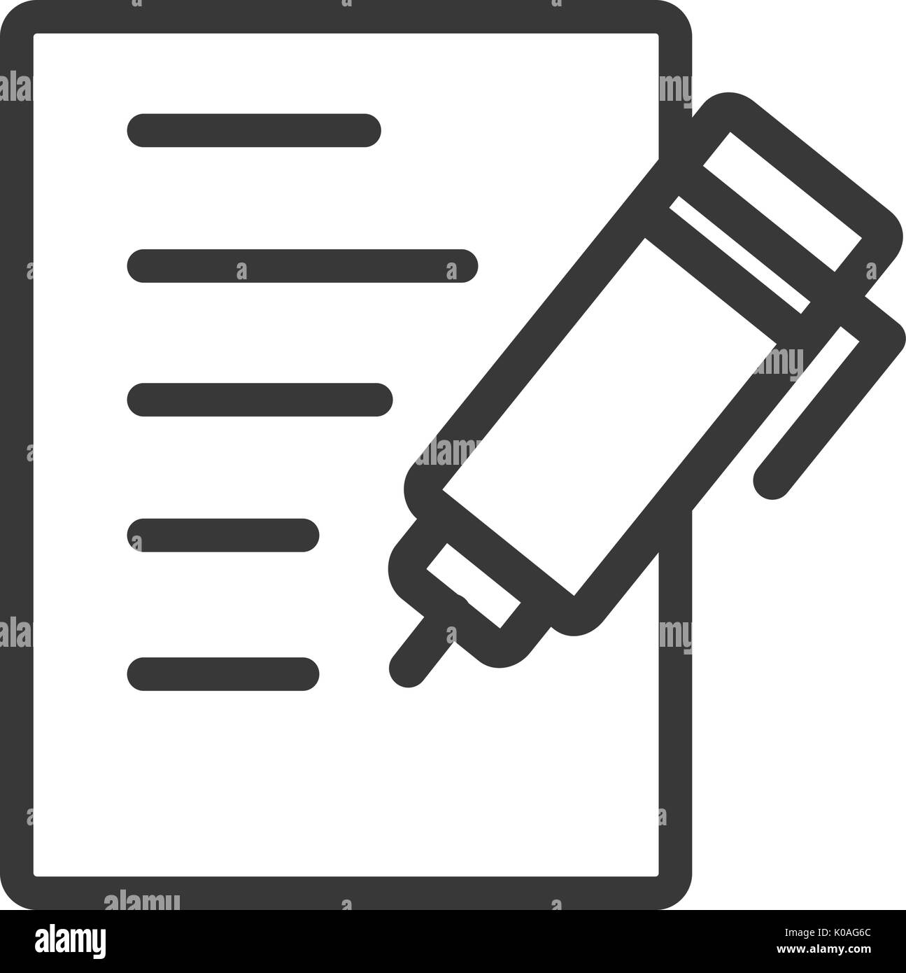 pen and paper Stationery Office tool line icon Stock Vector Image & Art ...