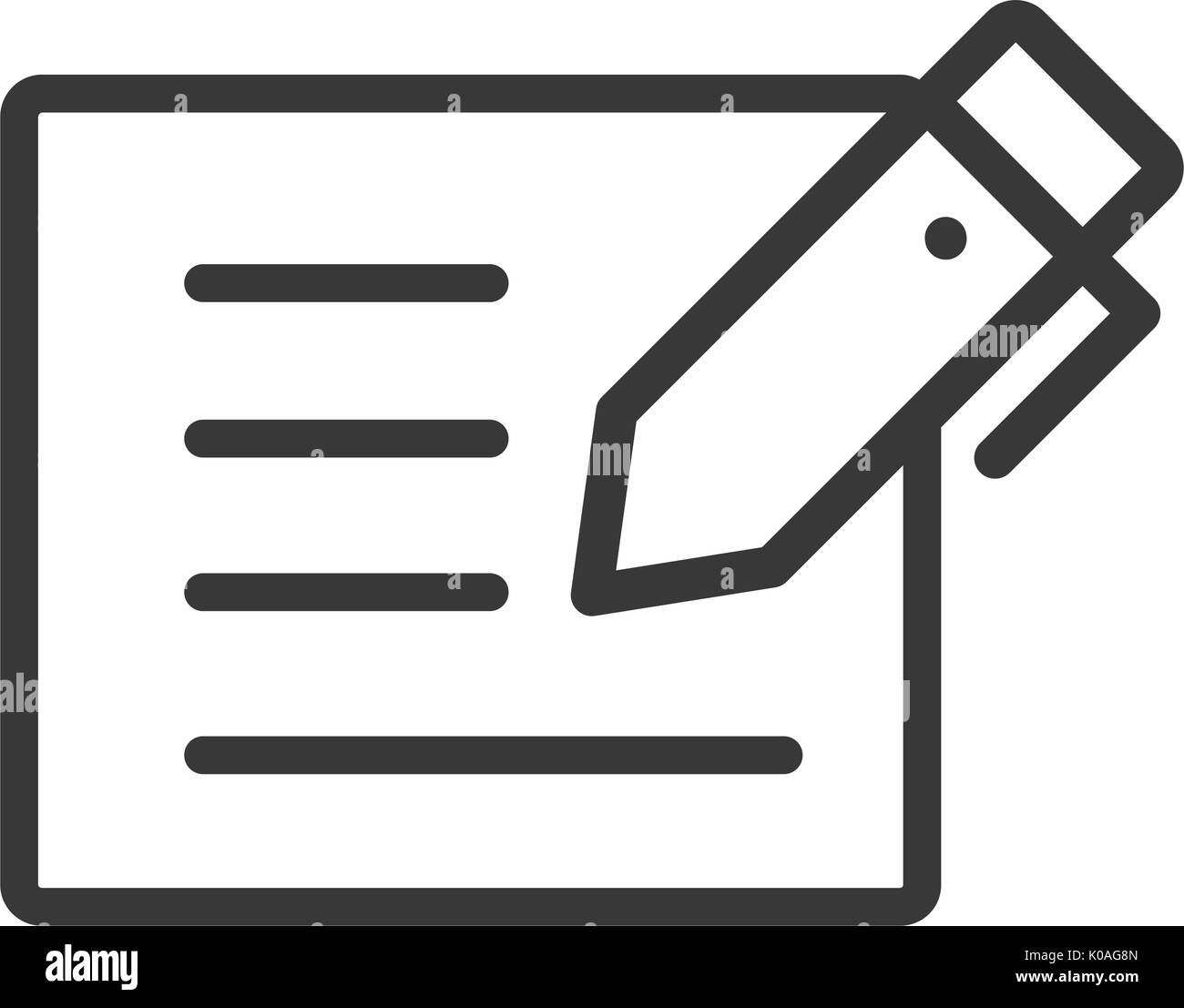 pen and paper Stationery Office tool line icon Stock Vector Image & Art ...