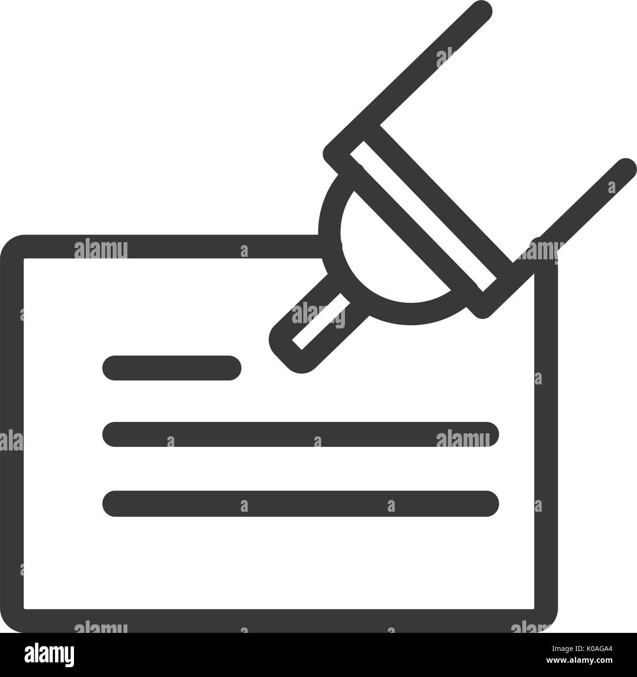 pen and paper Stationery Office tool line icon Stock Vector Image & Art ...