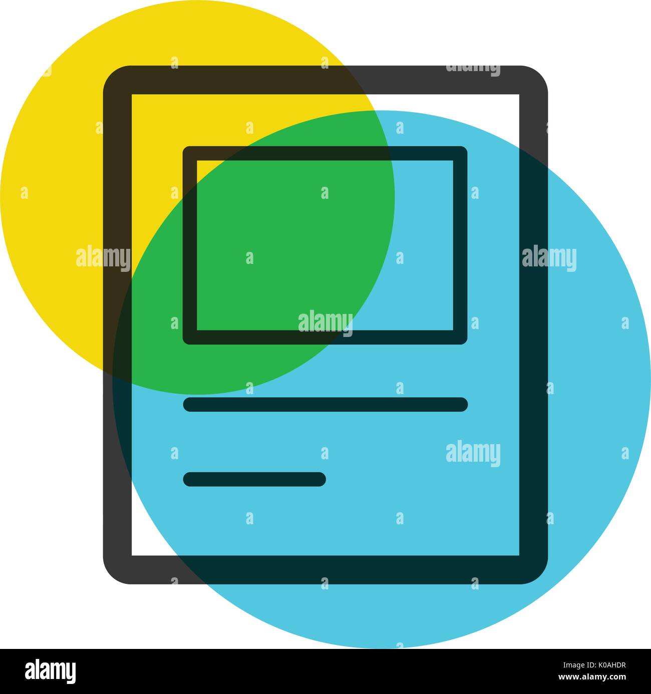 office paper yellow and blue color mark icon Stock Vector Image & Art ...