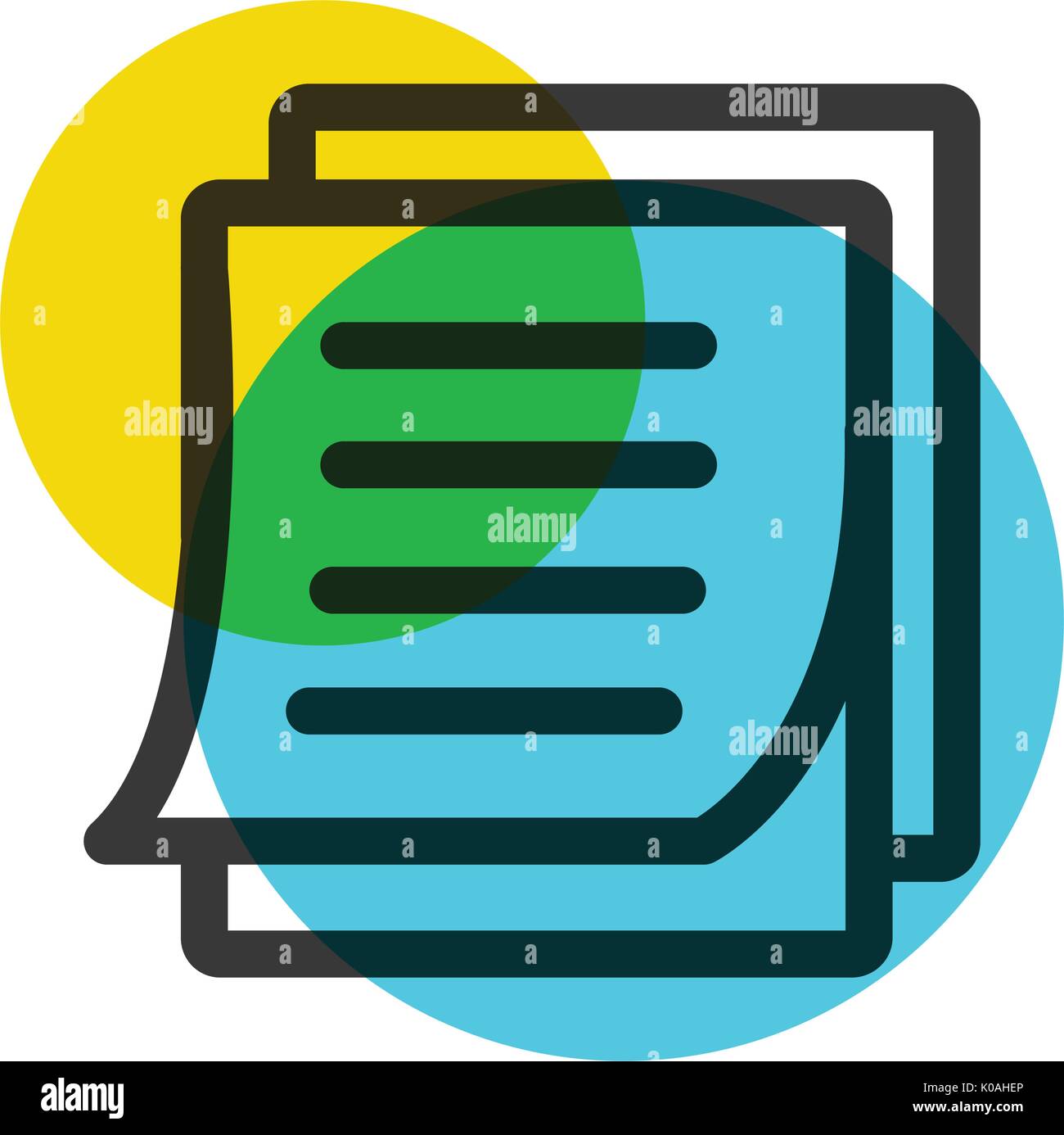 office two paper yellow and blue color mark icon Stock Vector Image ...