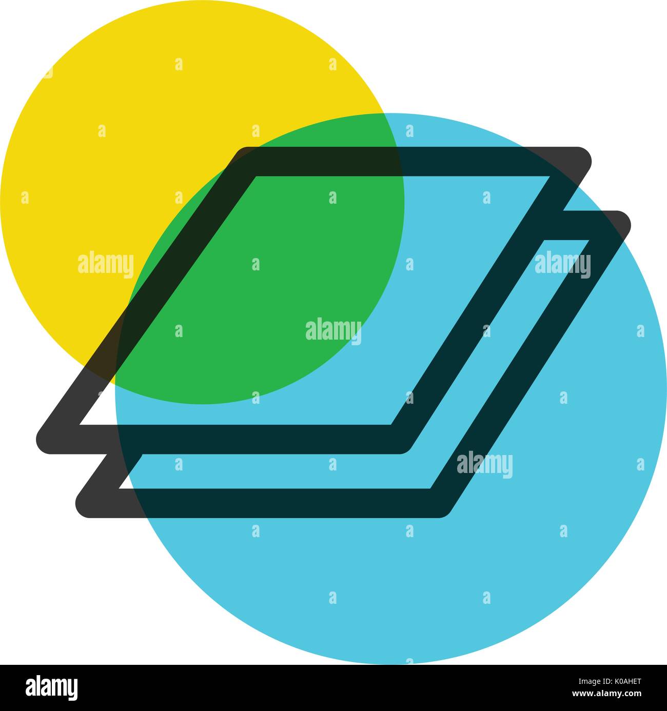 office two paper yellow and blue color mark icon Stock Vector Image ...