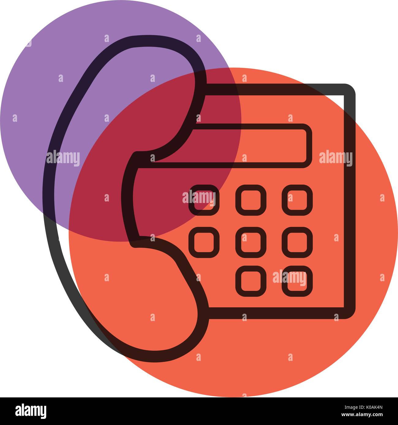 Telephone flat color ui Stock Vector Images - Alamy