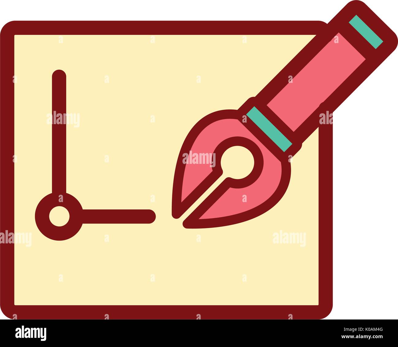 Pen tool and paper Stationery Office tool icon cartoon style Stock ...