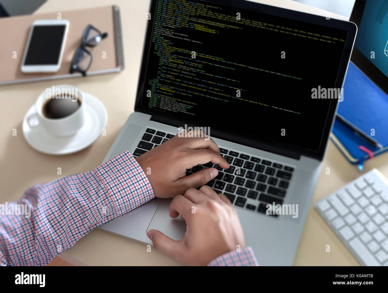 Developer Team Working Laptop Computer Mobile Application Softwareand Web Design Online ...
