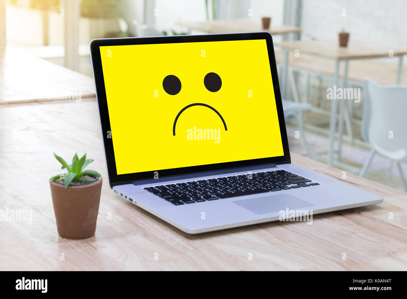 Depressive emotions concept, smiley face emoticon printed depression ...