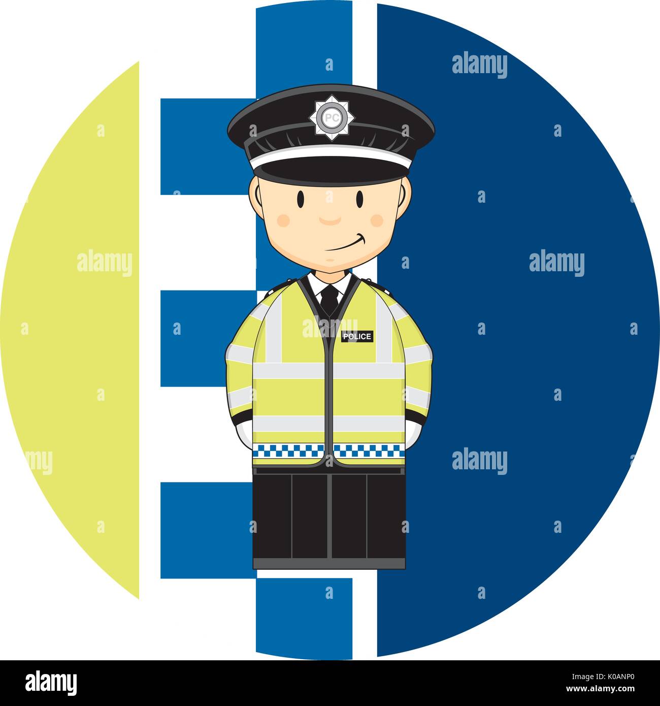 Cute Cartoon British Policeman Vector Illustration Stock Vector Image ...