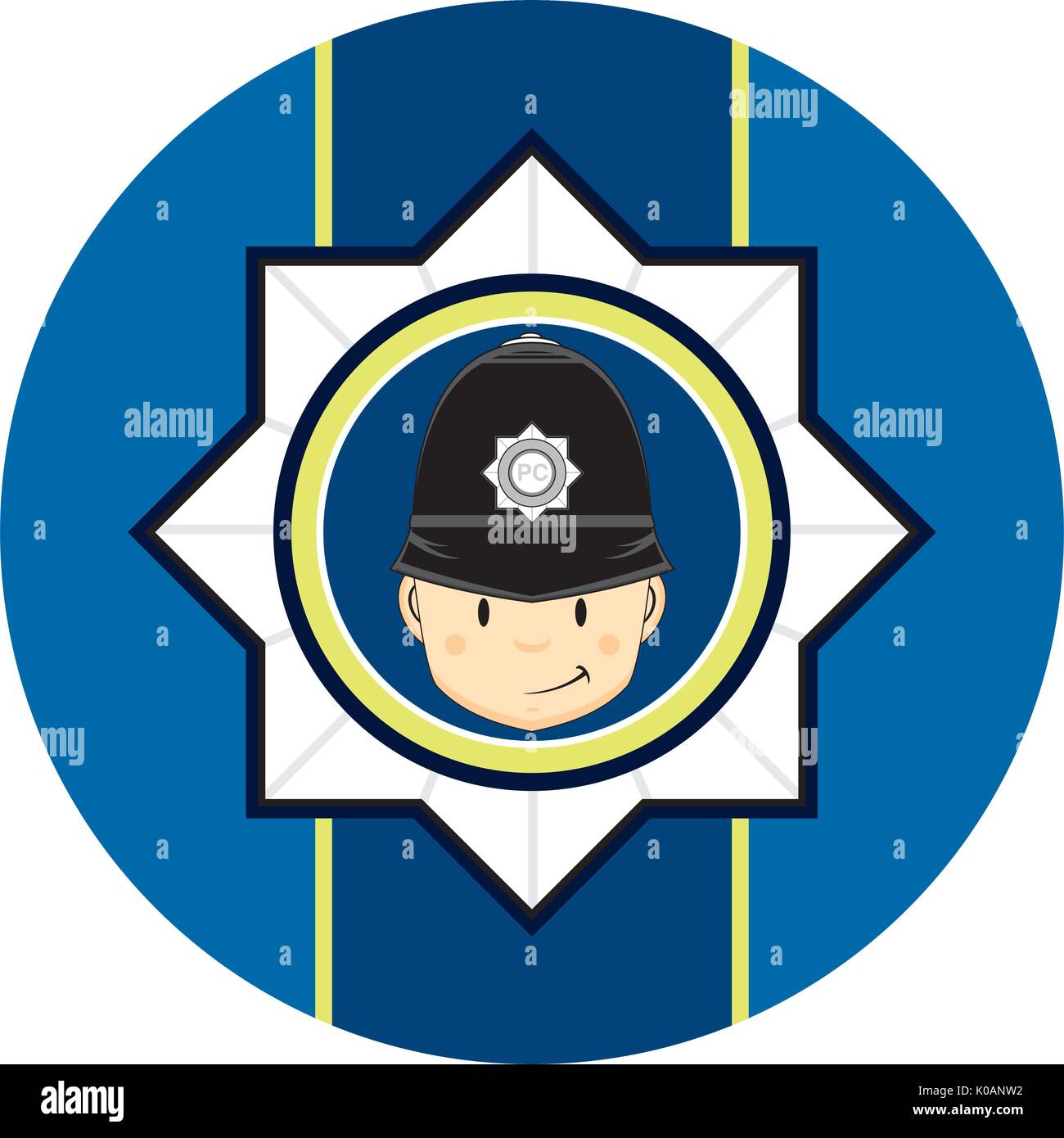 Cute Cartoon British Policeman Vector Illustration Stock Vector Image ...