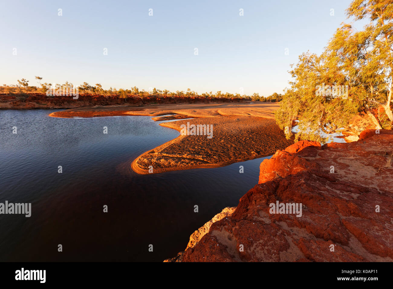 Rocky Pool and Eucalyptus Gum Tree, a section of the Gascoyne River ...