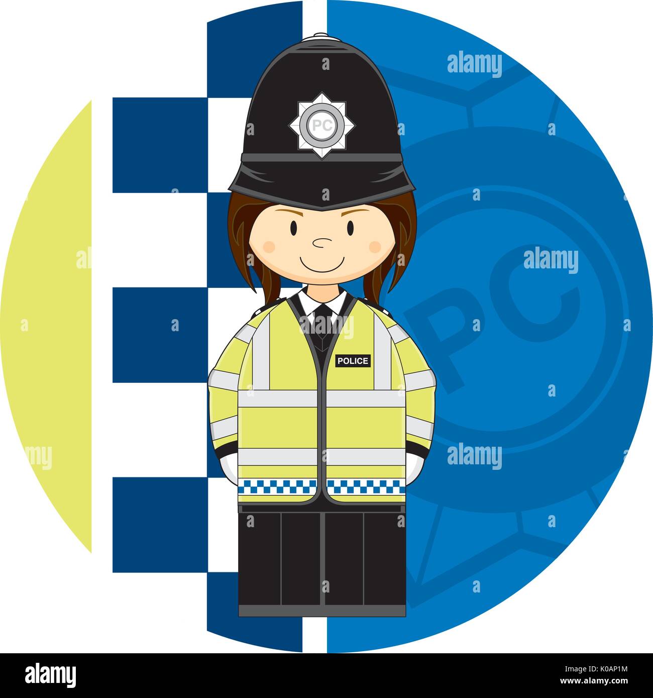 Cute Cartoon British Policeman Vector Illustration Stock Vector Image ...