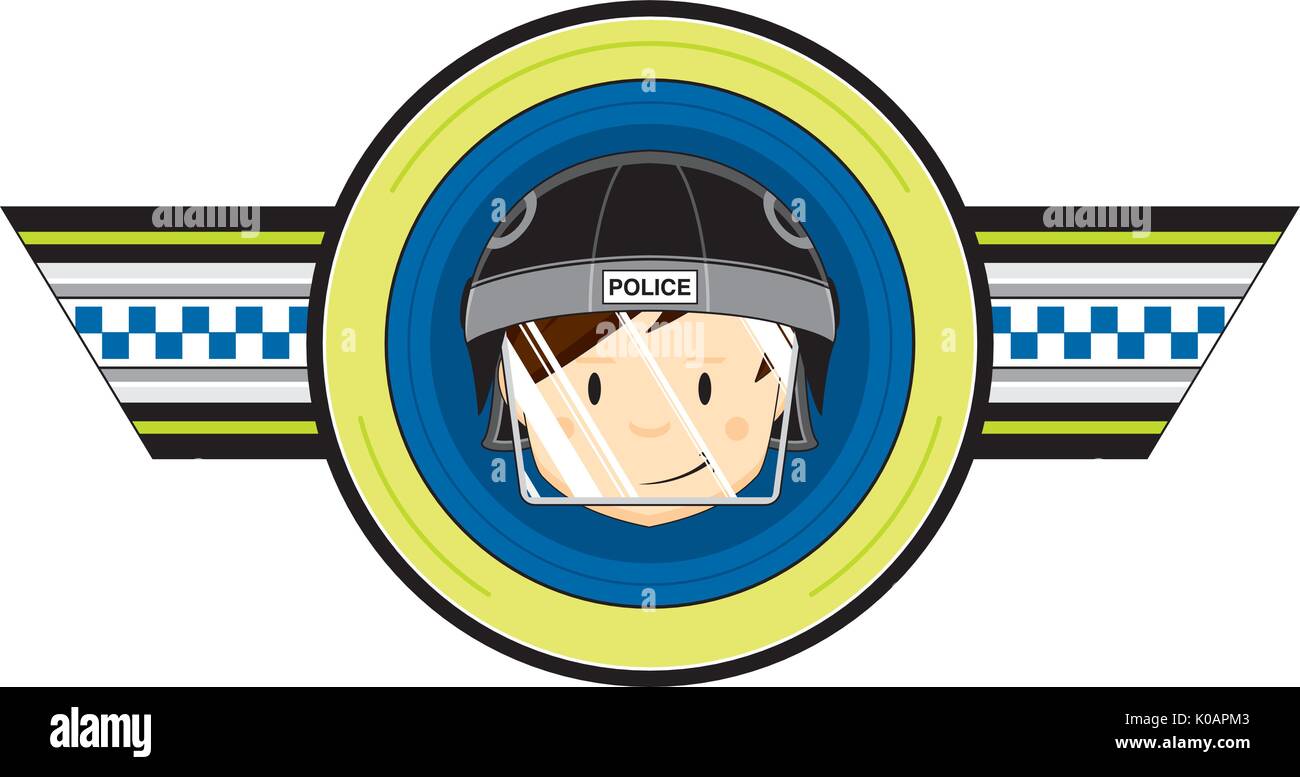 Cute Cartoon British Riot Policeman Vector Illustration Stock Vector ...