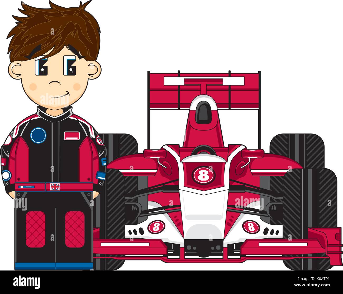 Cute Cartoon Motor Racing Driver Stock Vector Image & Art - Alamy