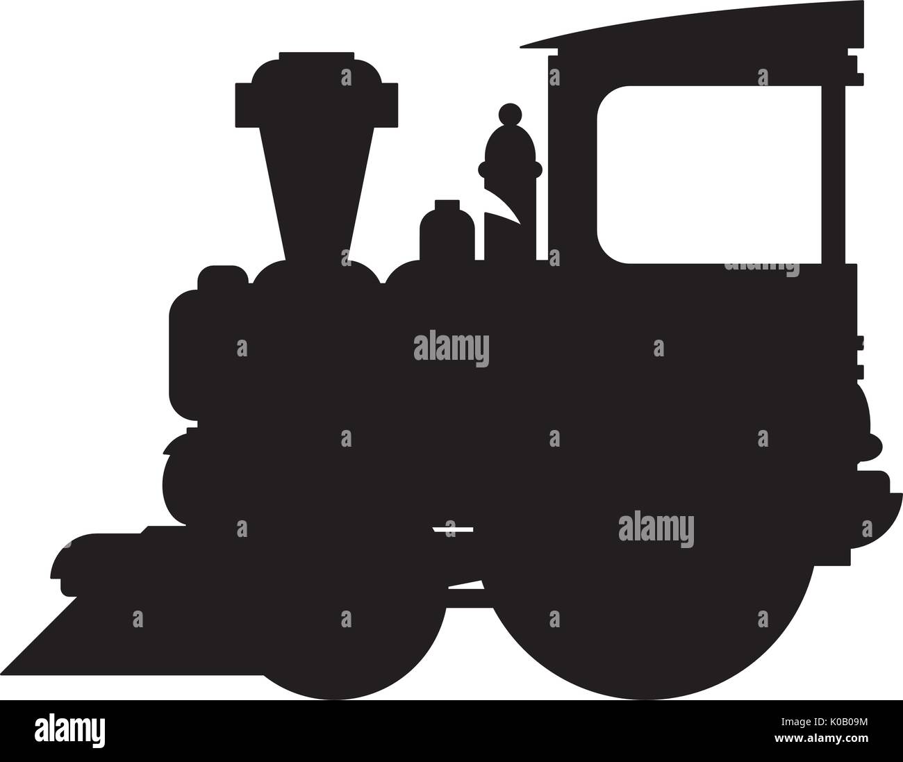 Cartoon Steam Train in Silhouette Illustration Stock Vector Image & Art ...