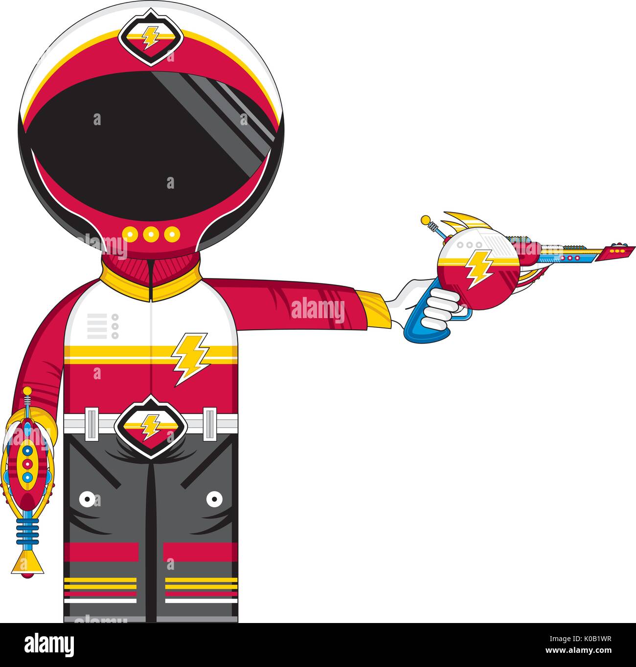 Cute Cartoon Astronaut - Spaceman with Ray Guns Vector illustration ...