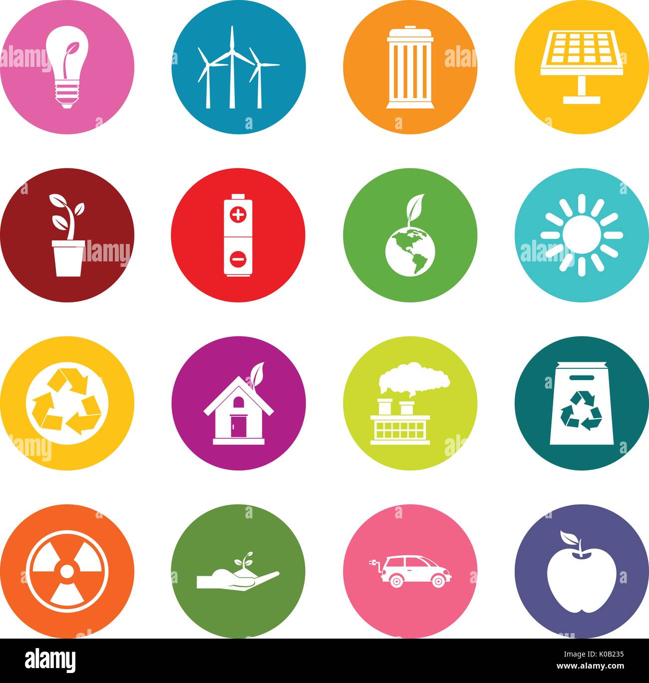 Ecology icons many colors set Stock Vector Image & Art - Alamy