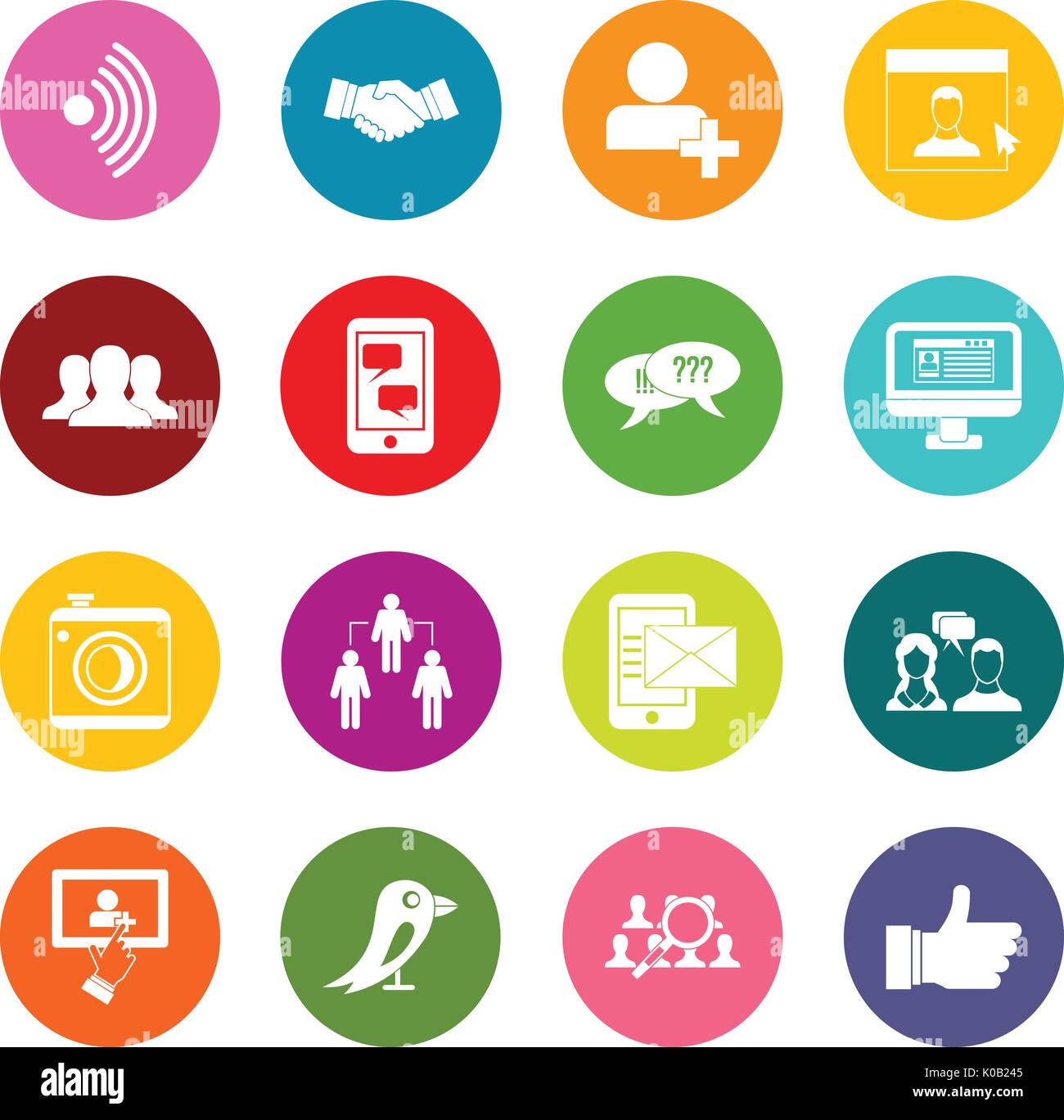 Social network icons many colors set Stock Vector Image & Art - Alamy