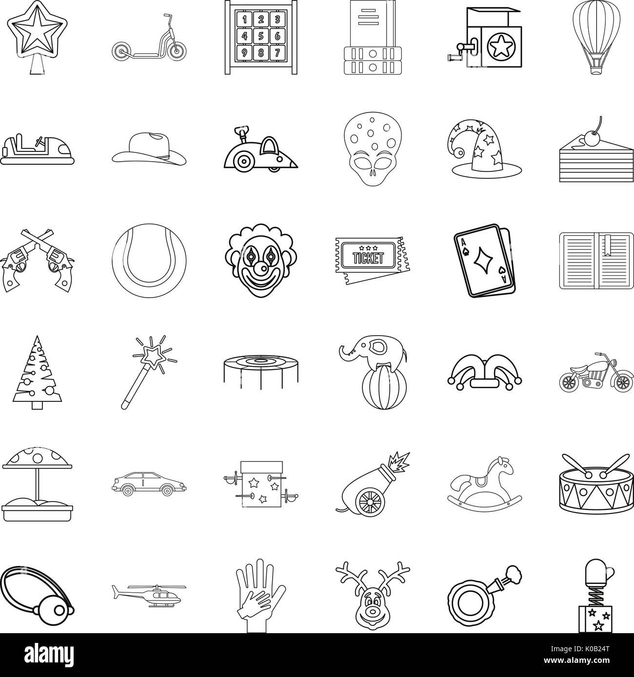 Children icons set, outline style Stock Vector Image & Art - Alamy