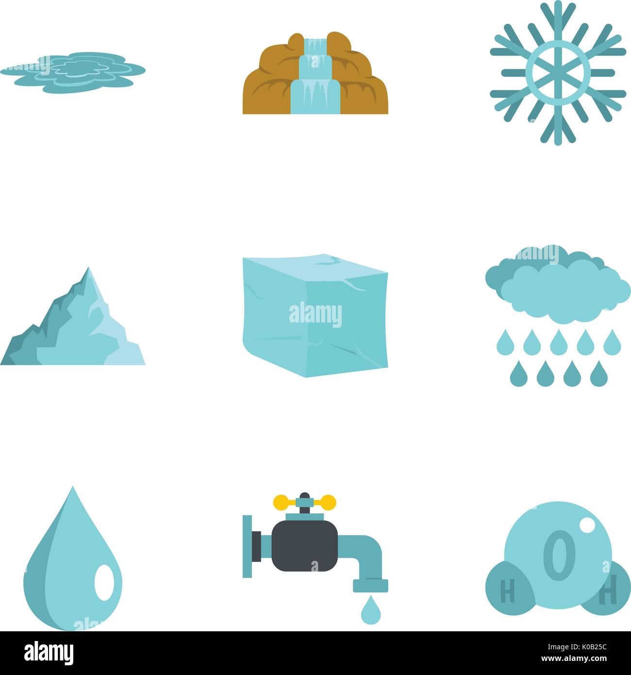 Water natural form icon set, flat style Stock Vector Image & Art - Alamy