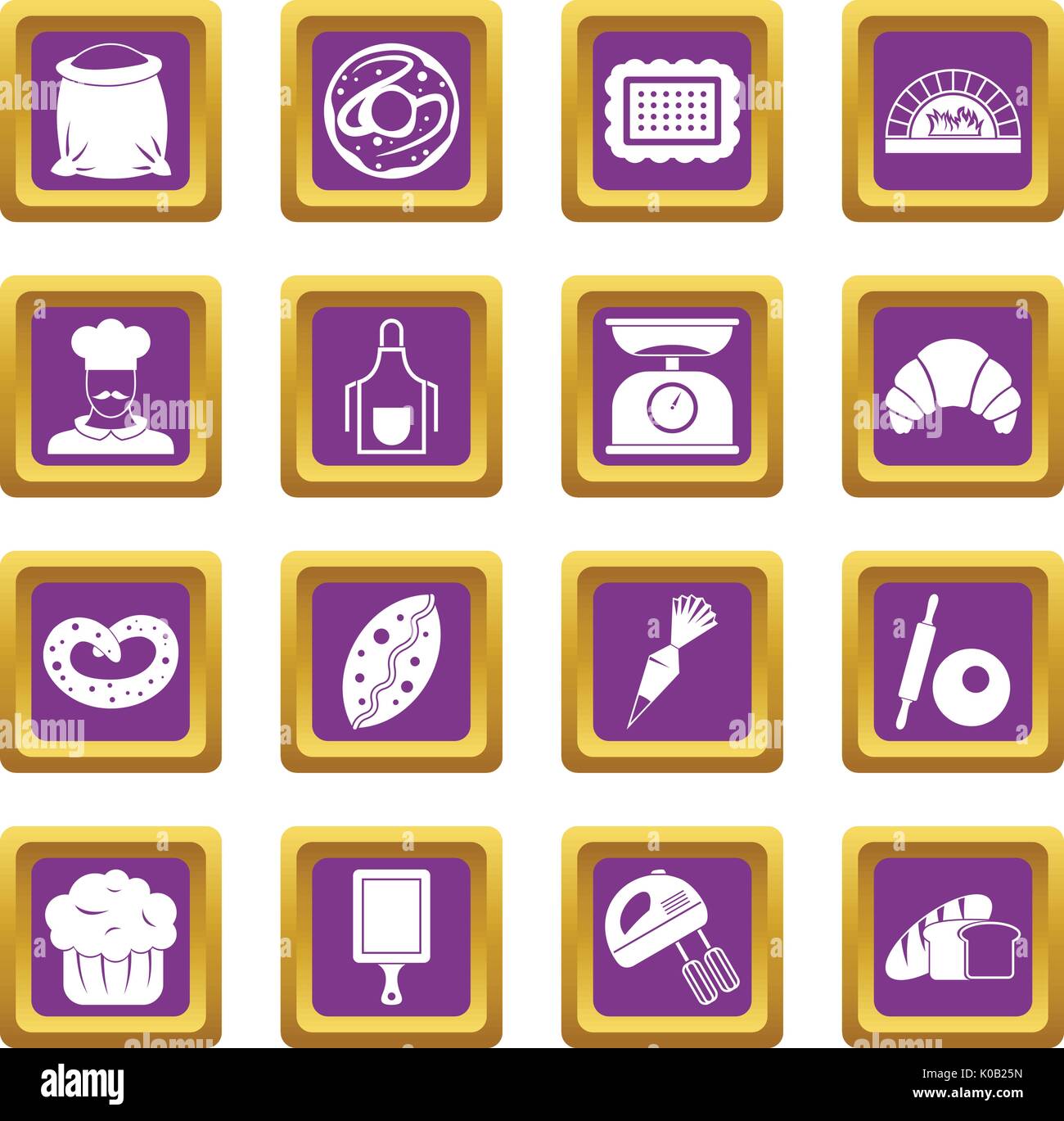 Bakery icons set purple Stock Vector Image & Art - Alamy