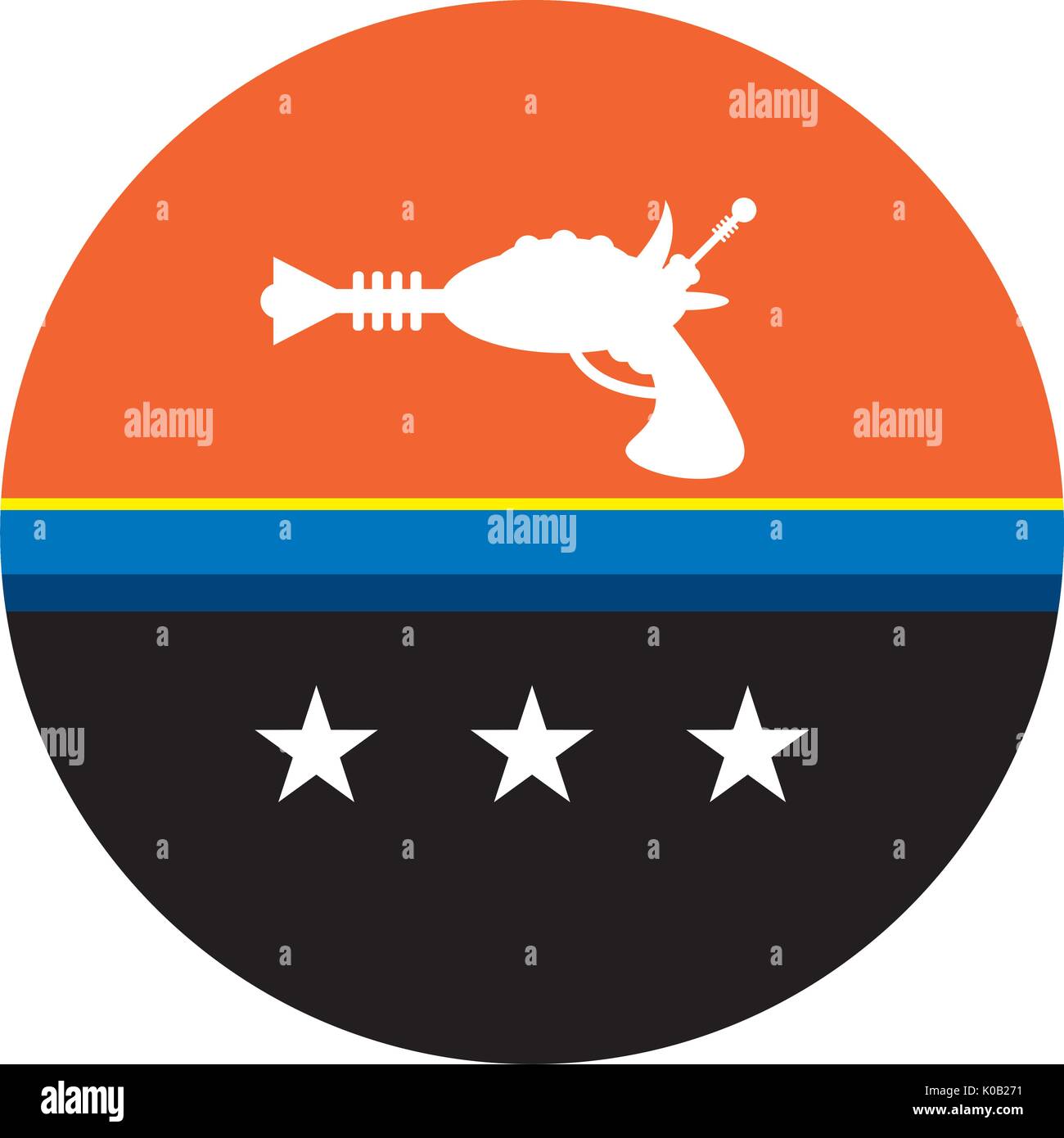 Retro Science Fiction Ray Gun with Stars Illustration Stock Vector ...