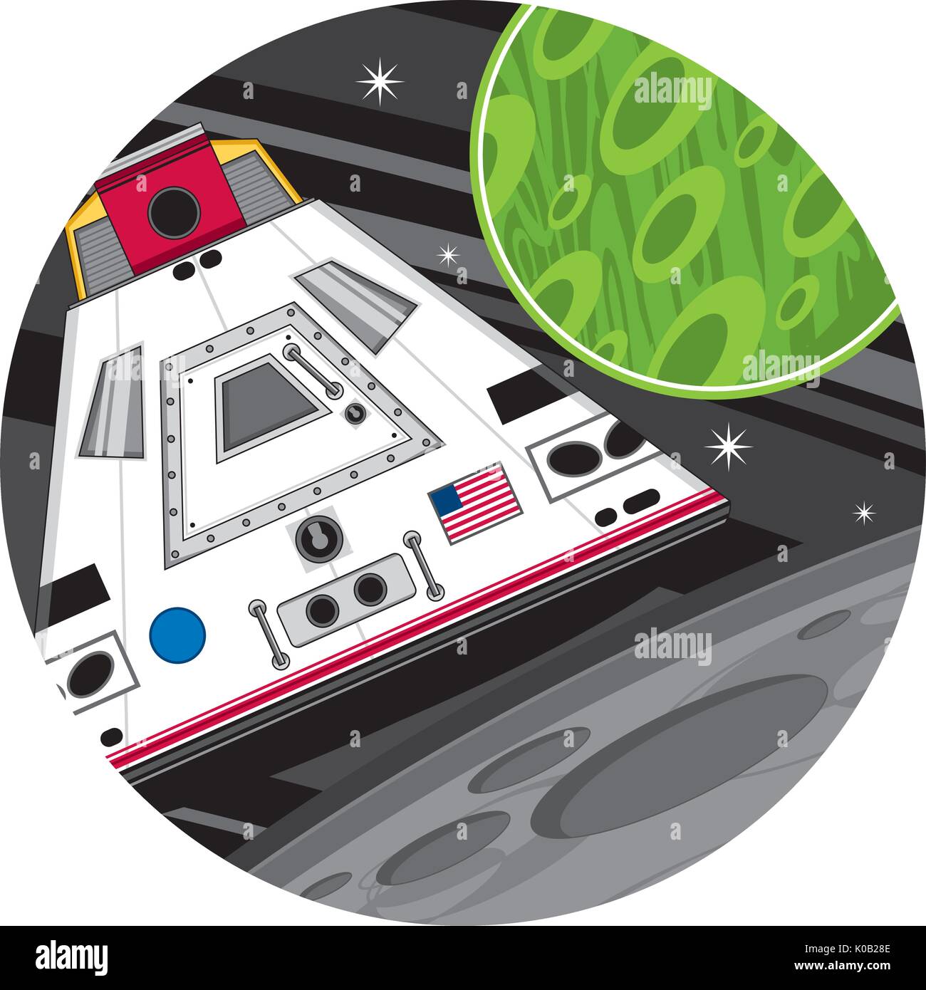 Cartoon Space Capsule Vector Illustration Stock Vector Image & Art - Alamy