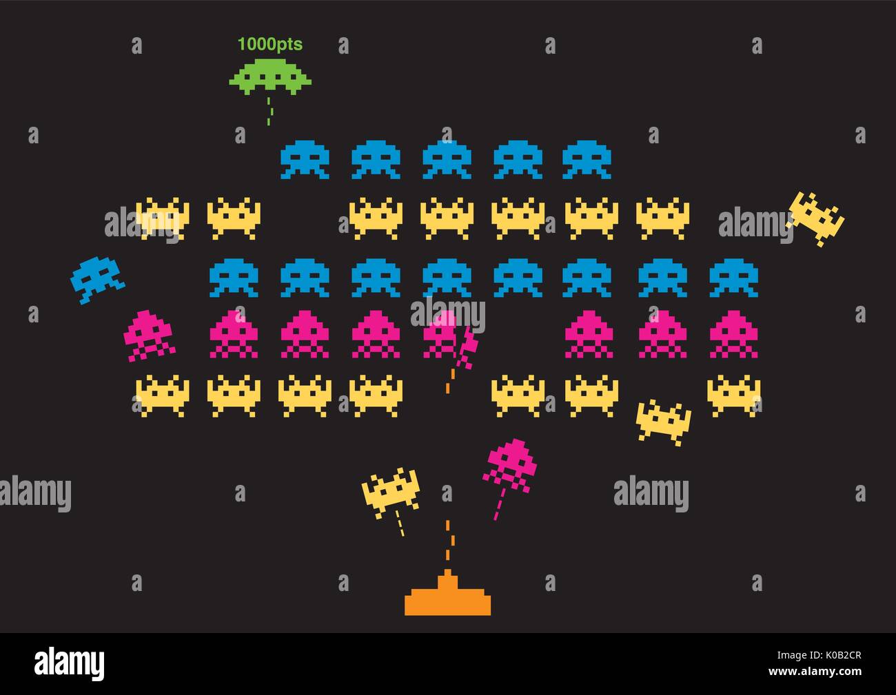 Invaders from Outer Space Science Fiction UFO’s Vector Illustration ...