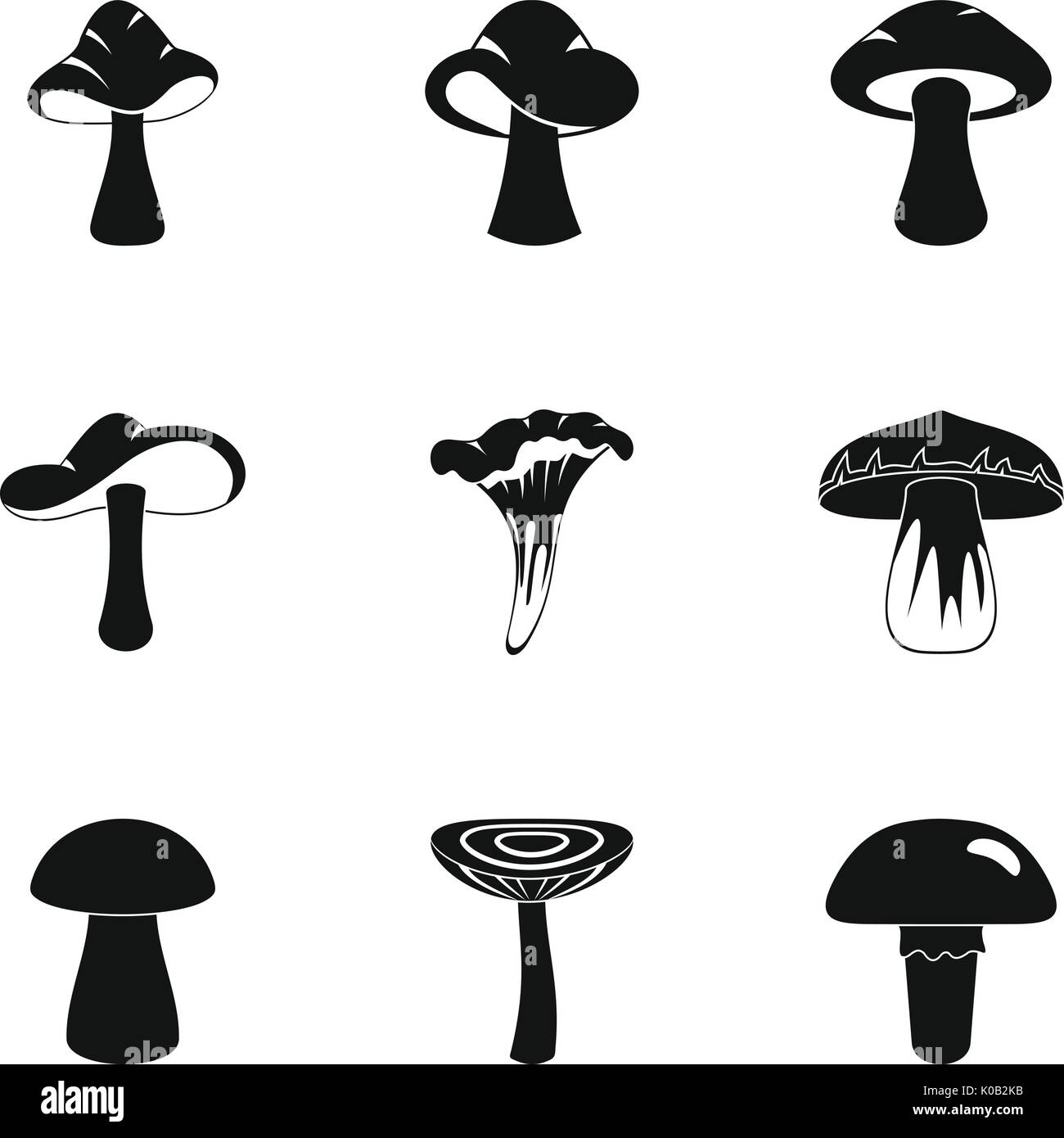 Cooking mushroom icon set, simple style Stock Vector Image & Art - Alamy