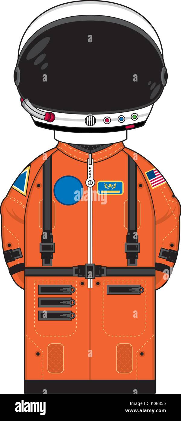 Cute Cartoon Astronaut - Spaceman Vector illustration Stock Vector ...