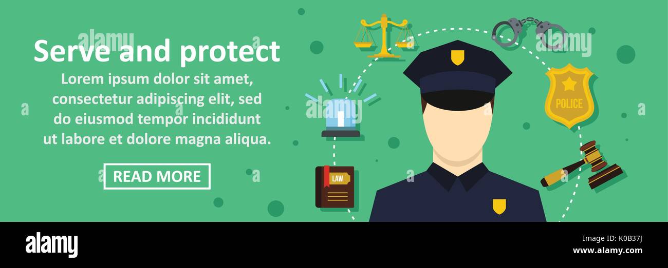 Serve and protect banner horizontal concept Stock Vector Image & Art ...