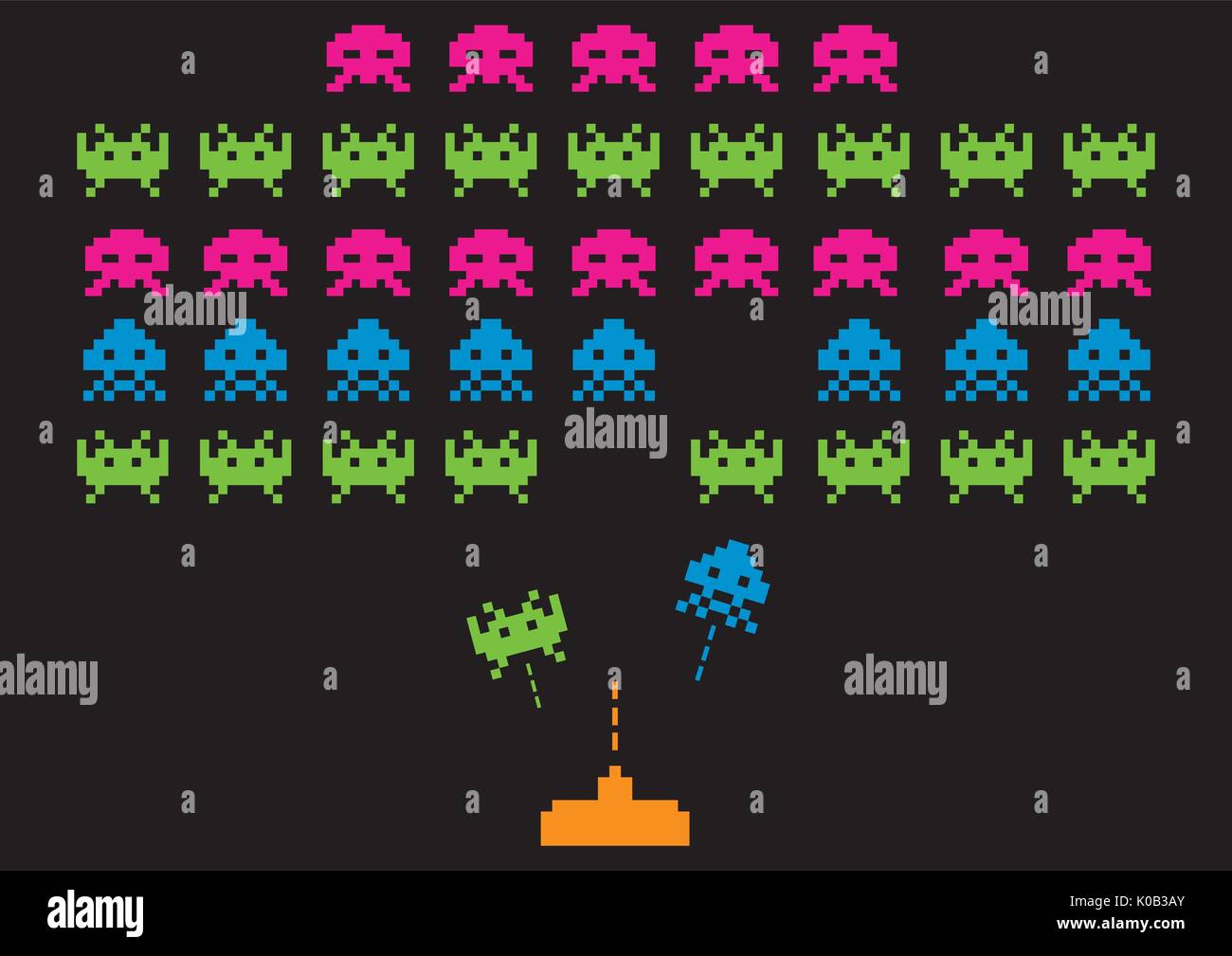 Invaders from Outer Space Science Fiction UFO’s Vector Illustration ...