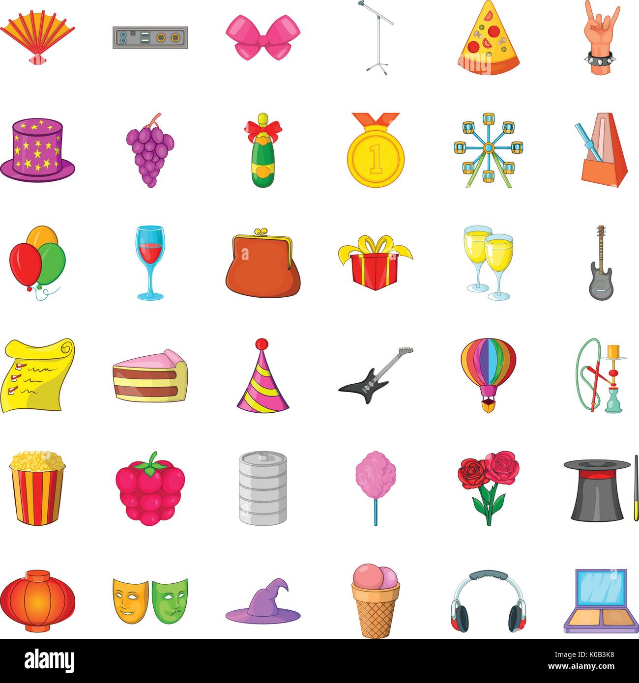 Cocktail party icons set, cartoon style Stock Vector Image & Art - Alamy