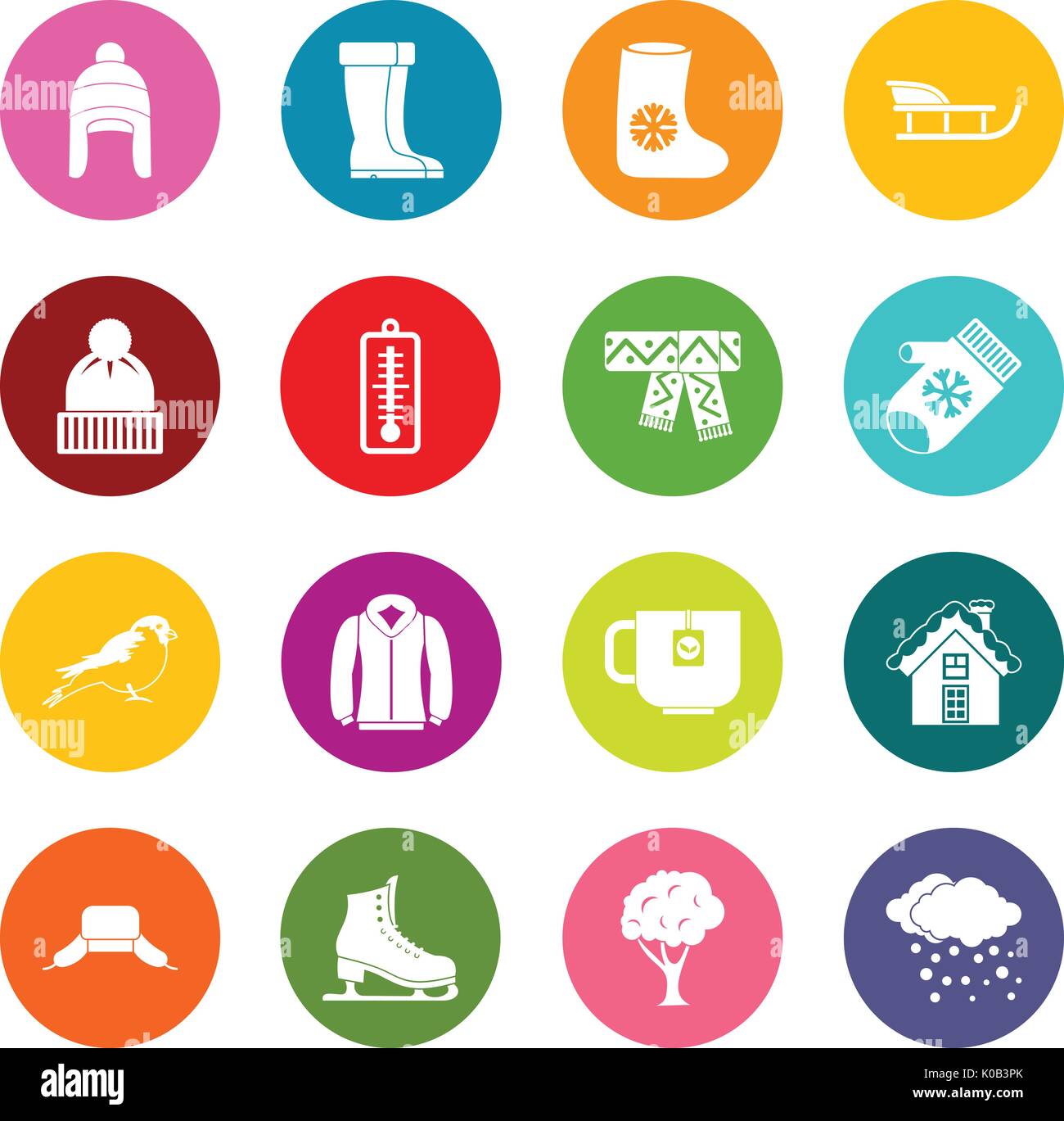 Winter icons many colors set Stock Vector Image & Art - Alamy